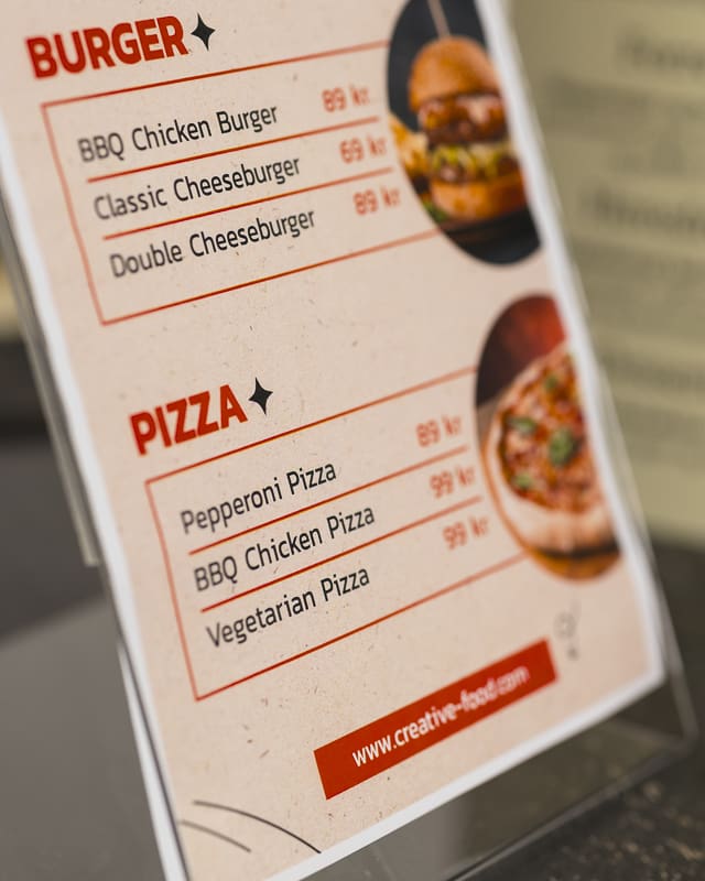 Brochure Menu Display Skilt Til Din Forretning | Køb Nu