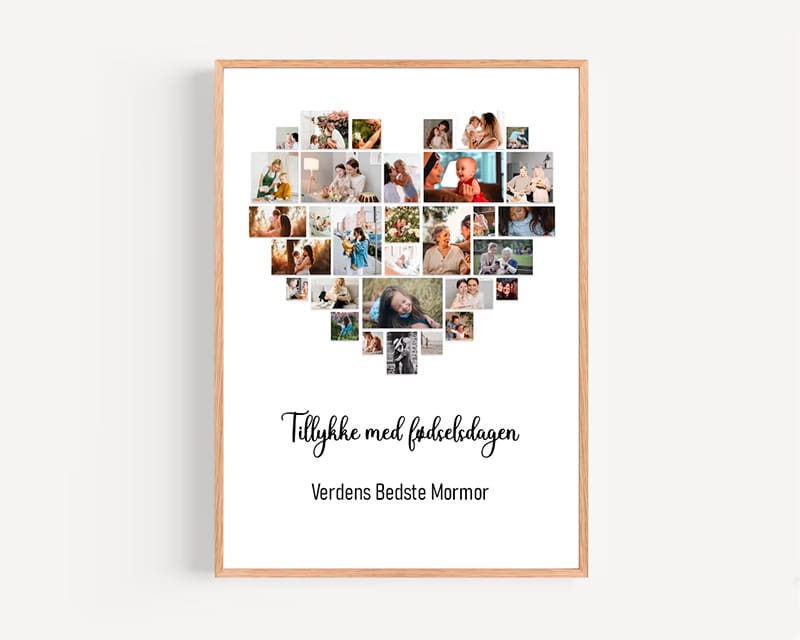 Hjerte Collage - Gave Med Personlig Tekst | Creative Lab